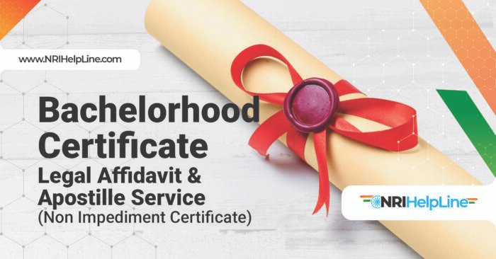 Legal Help India: Bachelorhood Certificate NRI